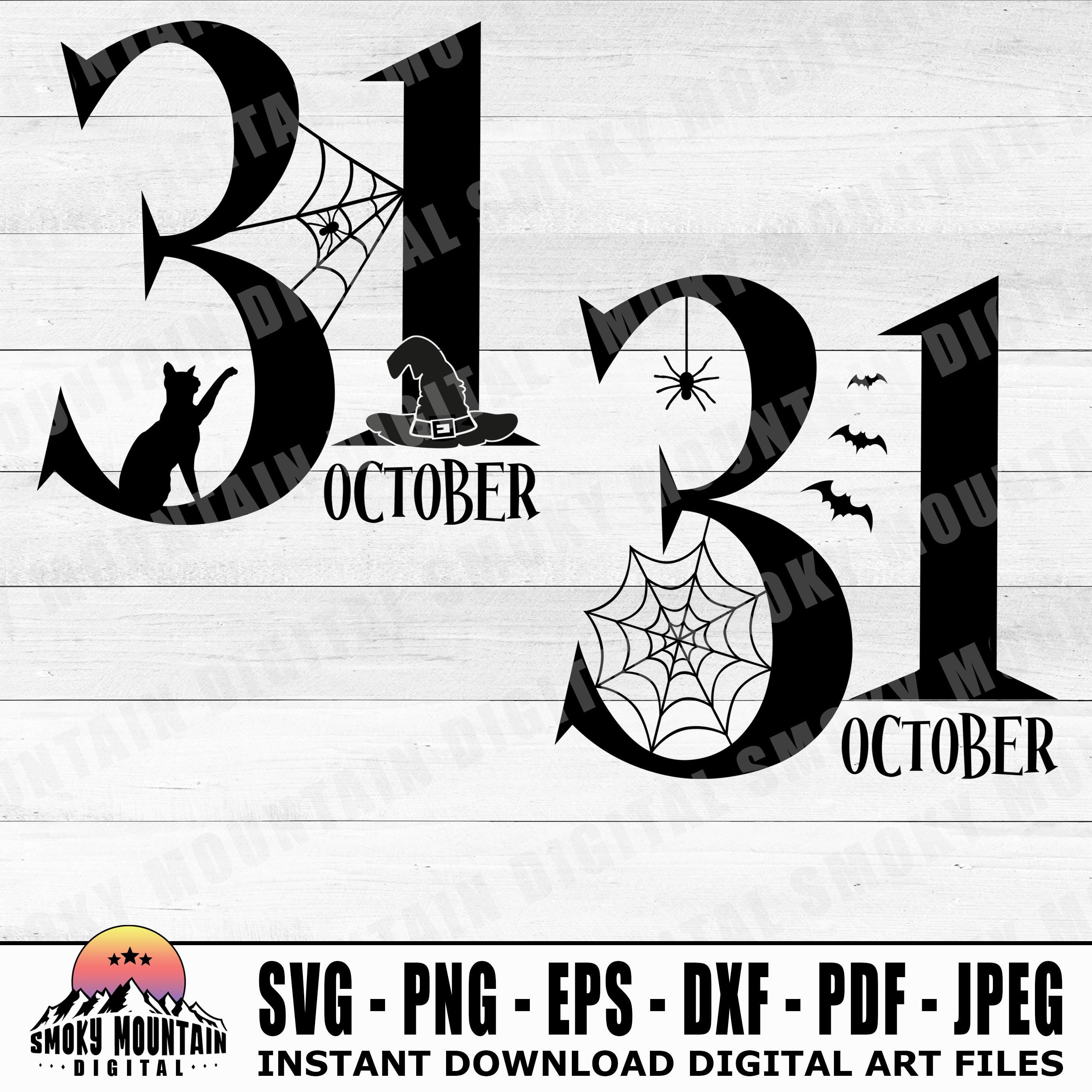 31 October Sign - Instant Digital Download - Svg, Png, Eps, Dxf, Pdf ...