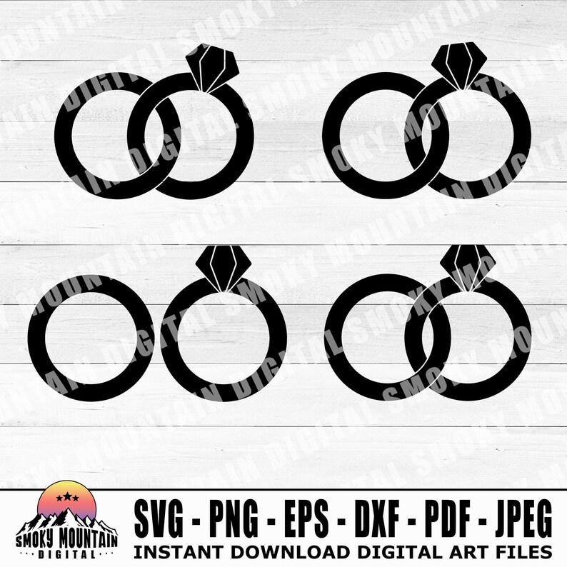 Wedding Rings Png-instant Digital Download-svg, Png, Eps, Dxf, Pdf ...