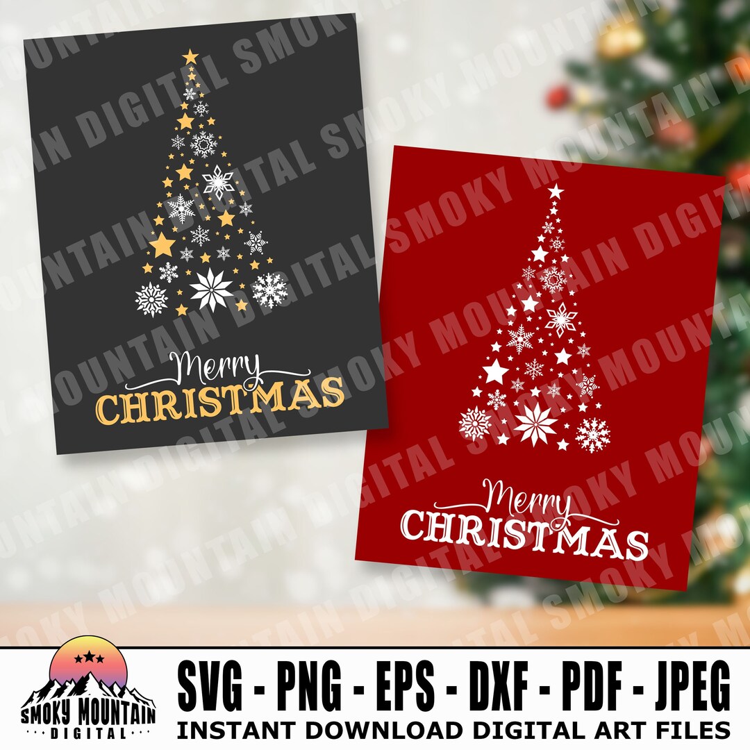 Christmas Tree Graphic: Card Cover SVG, PNG, PDF (digital Download) - Etsy