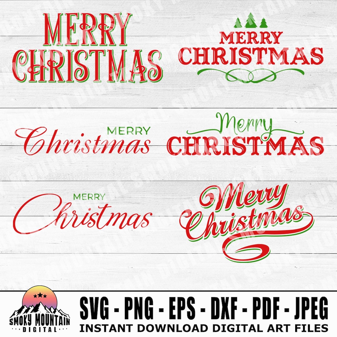 Merry Christmas Wording - Instant Digital Download - Svg, Png, Eps, Dxf ...