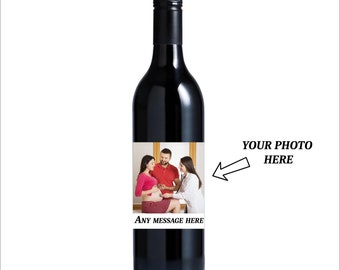 Photo Message Wine Bottle Label, Valentine's Day, Custom Wine Label ...
