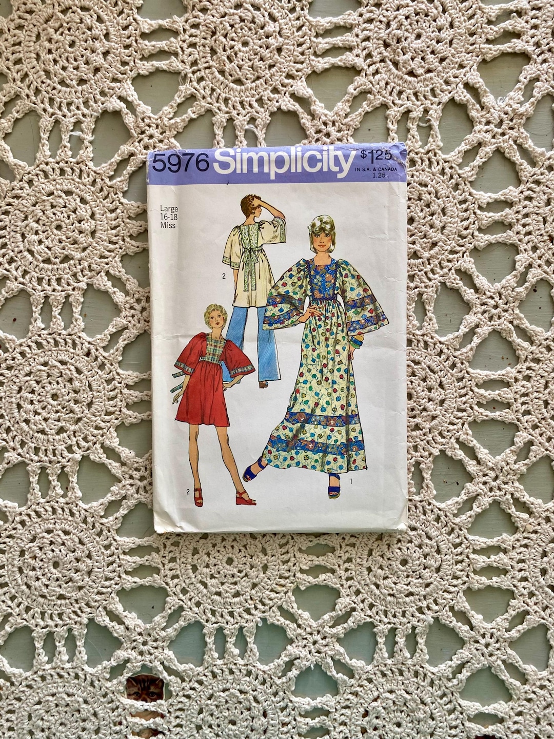Simplicity Pattern 5976 1973 Misses' Caftan in Two Lengths UNCUT - Etsy