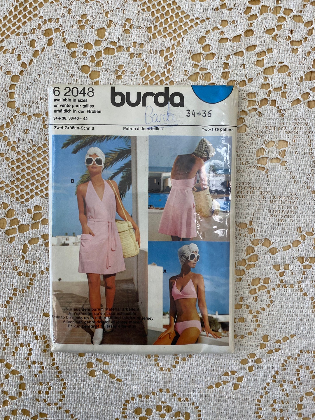 Burda 6 2048 (est. 1990s) Two-piece Swimsuit and Cover-up Robe - Etsy