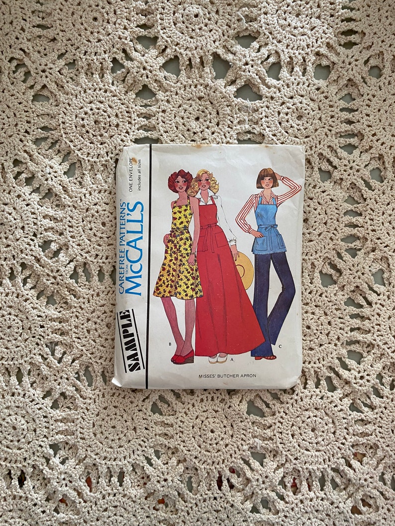 Mccall's Sample Pattern (1975) - Misses' Butcher Apron UNCUT - Etsy