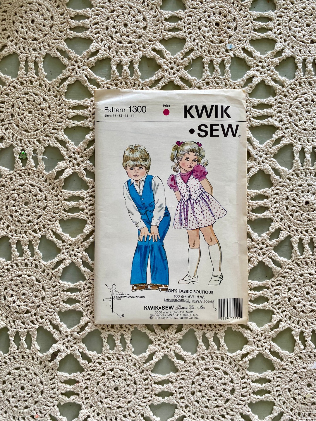 Kwik Sew Pattern #1300 (1983) Toddler's Pants, Vest and Skirt UNCUT - Etsy