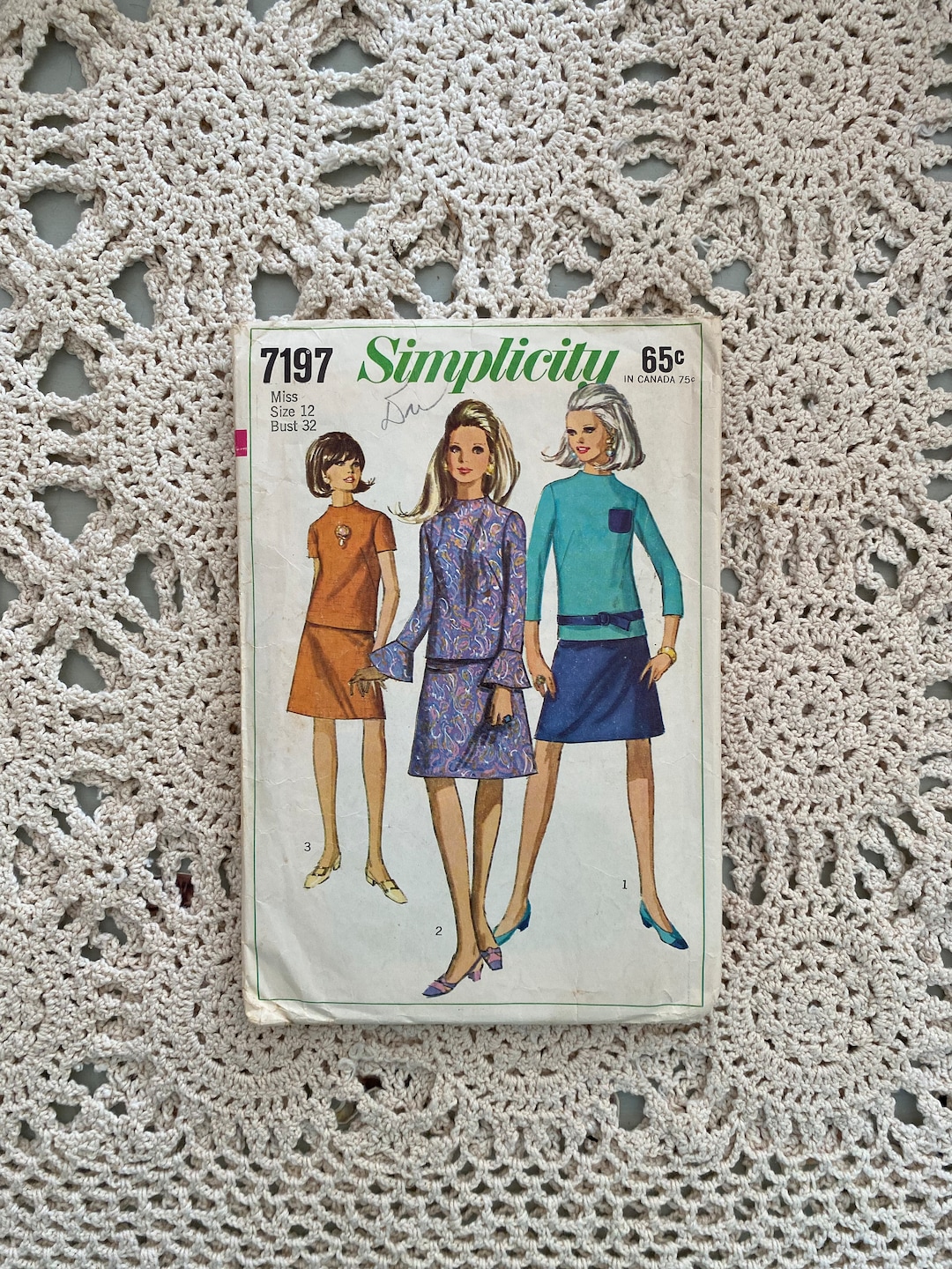 Simplicity Pattern #7197 (1967) Juniors' and Misses' Two-piece Dress - Etsy