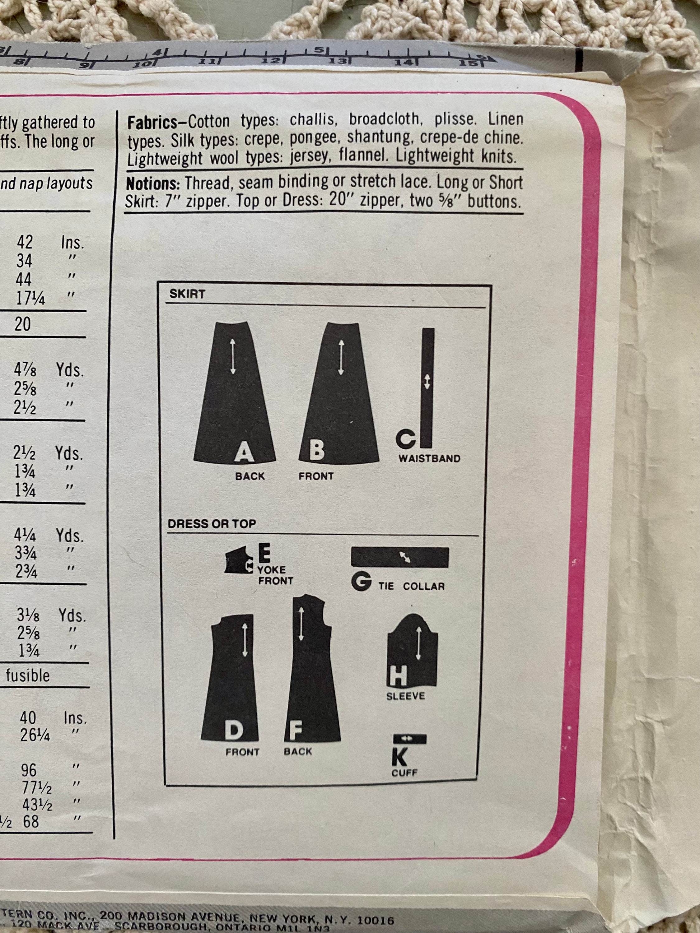 Simplicity Pattern #8311 (1977) Misses' Dress or Top and Skirt in Two ...