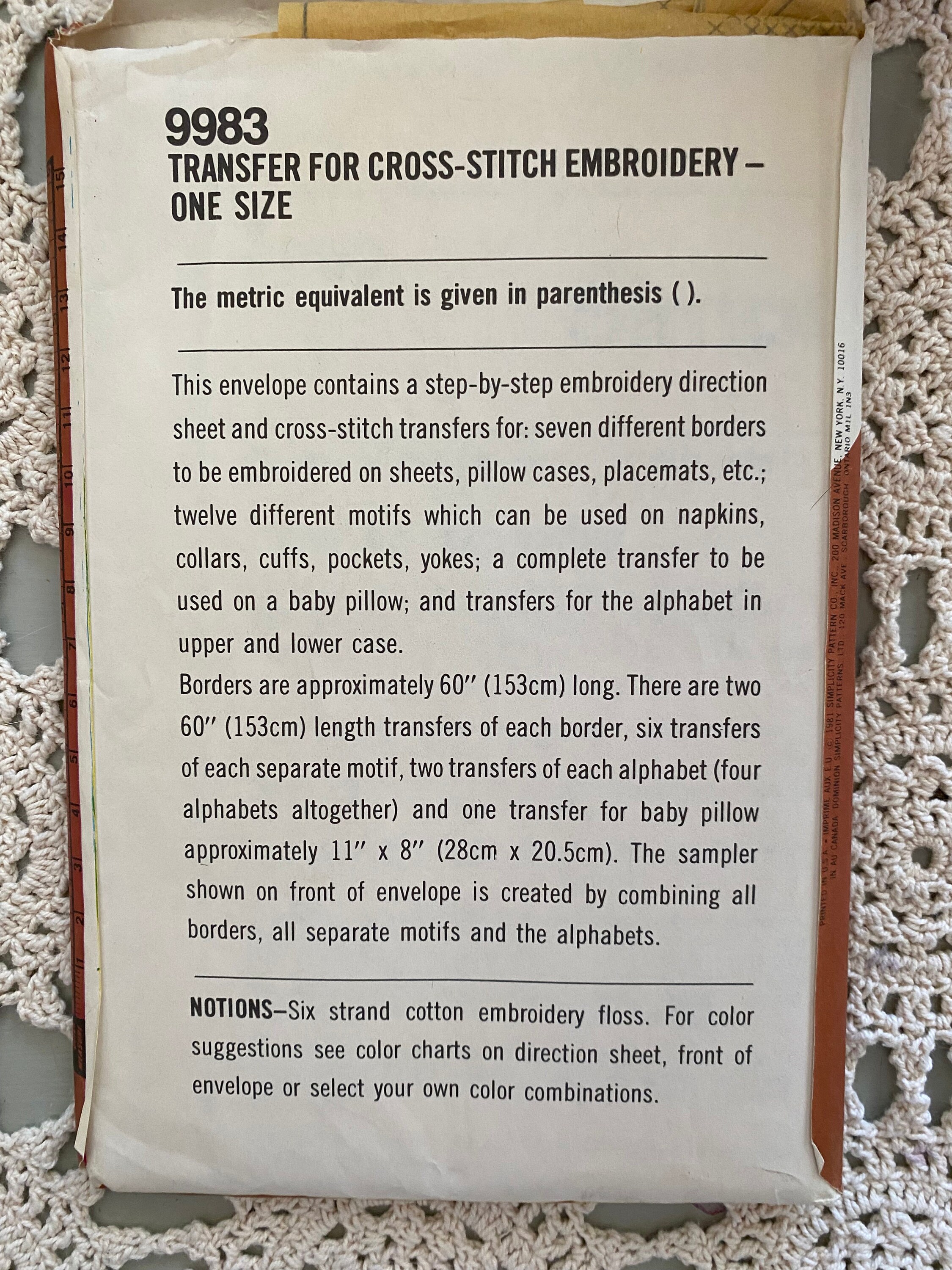 Simplicity Pattern #9983 (1980s) Step-by-step Embroidery Pattern - Etsy