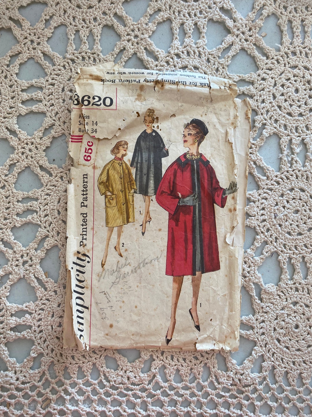 Simplicity Pattern 3620 (early-mid 1960s) Misses' Coat - Etsy