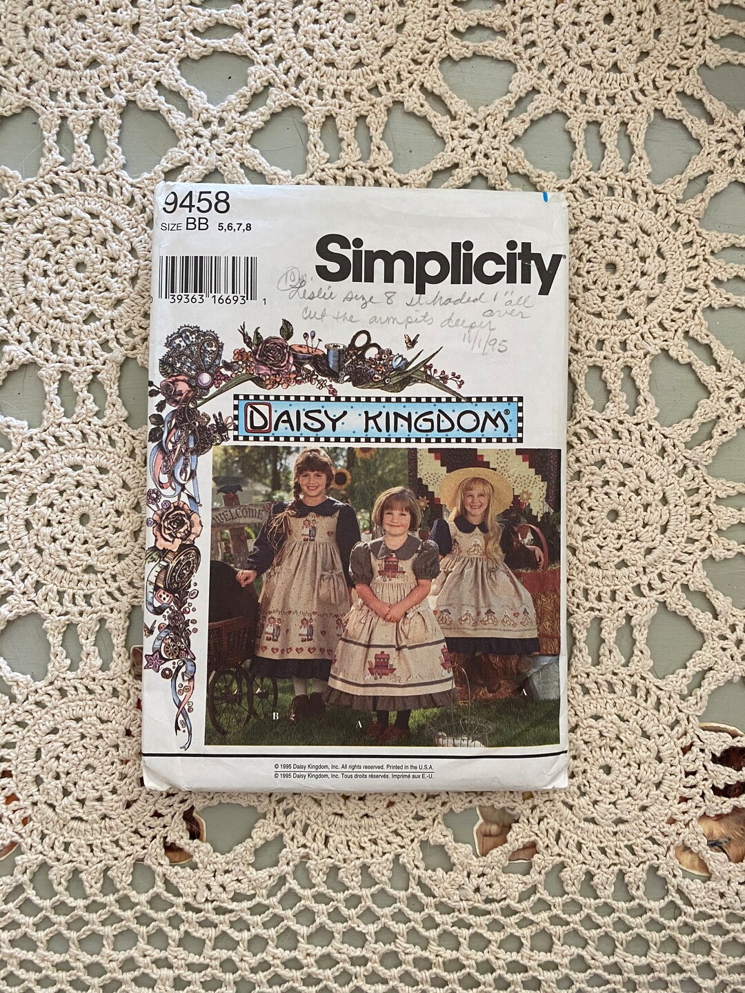 Simplicity Pattern #9458 (1995) Daisy Kingdom - Girl's Dress and ...