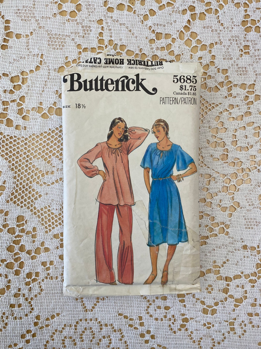 Butterick Pattern 5685 (1970s) Half Size Dress, Tunic & Pants - Etsy