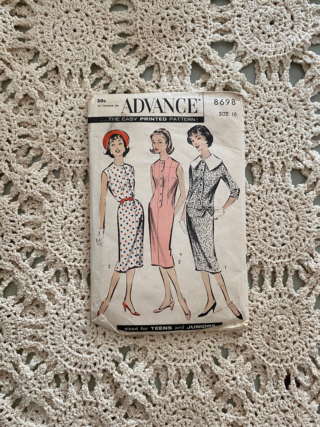 Advance Pattern #8698 (1950s) Chemise Dress - Etsy