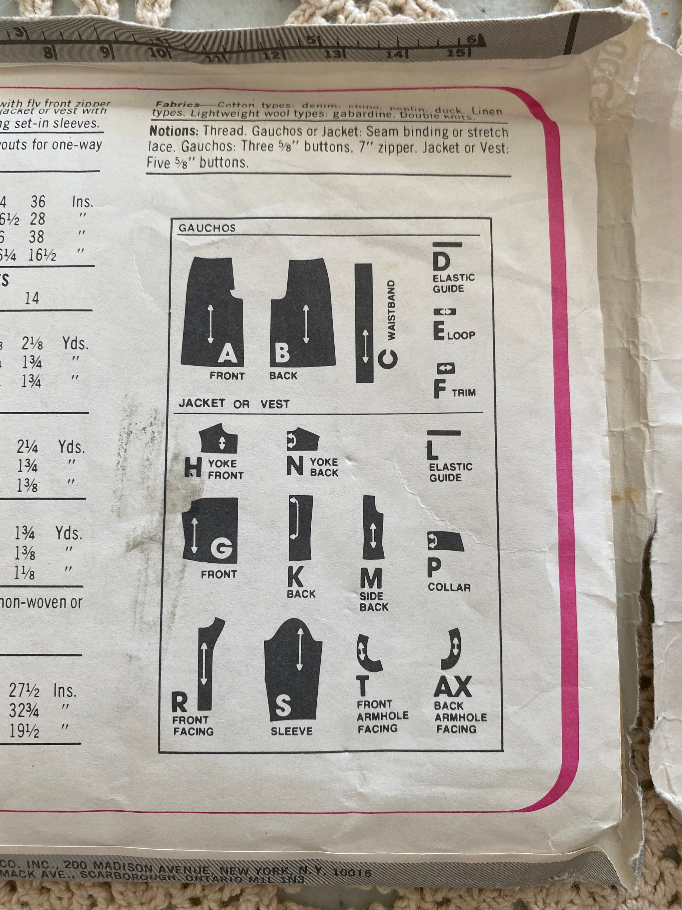 Simplicity Pattern 8202 1977 Misses' and Juniors' Gauchos and Unlined ...