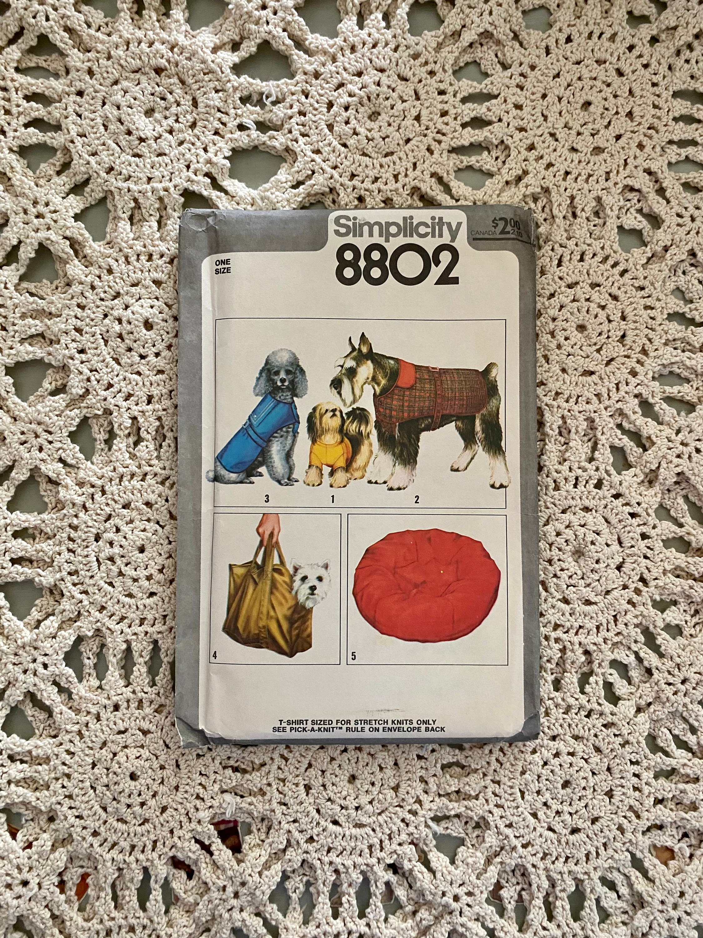Simplicity Pattern 8802 1978 Set of Dog Accessories UNCUT - Etsy