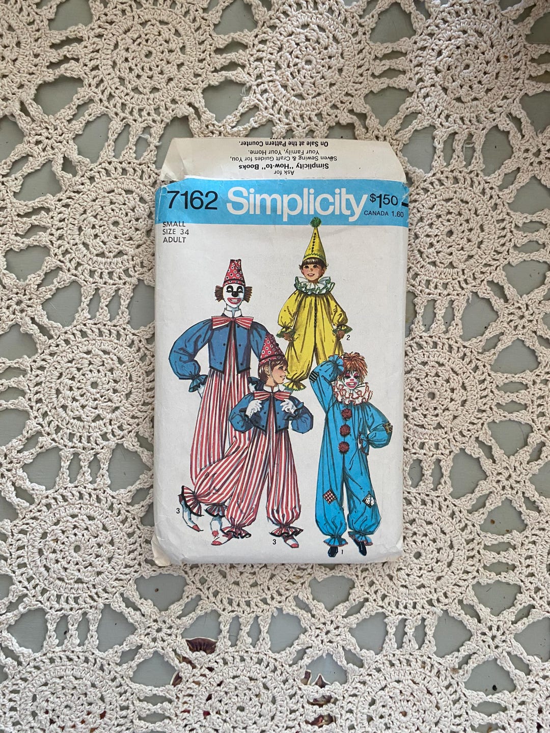 Simplicity Pattern #7162 (1975) Clown Costume UNCUT - Etsy