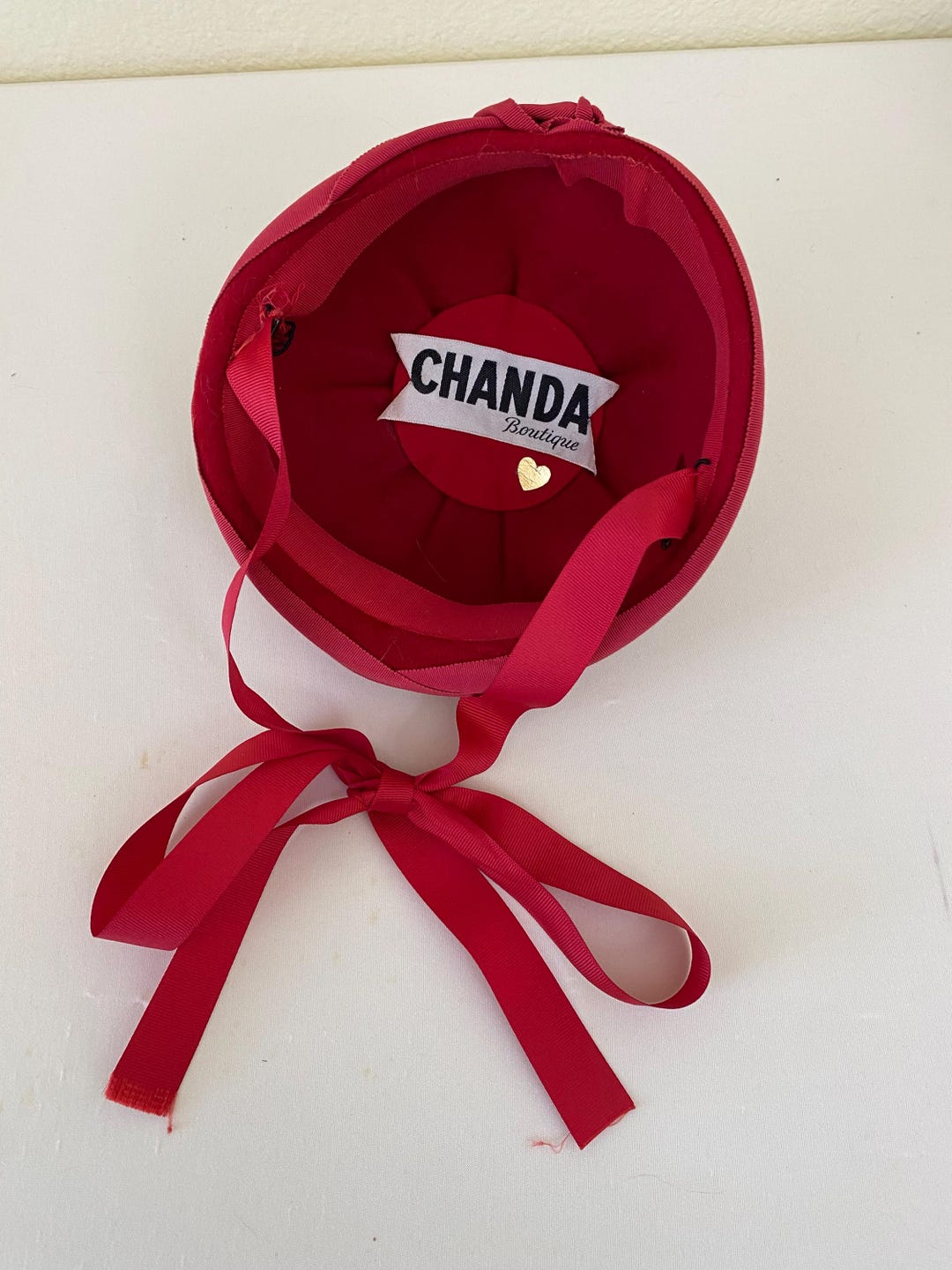 Vintage 1950s Red Velvet Pom-pom Hat With Grosgrain Ribbon — Chanda ...