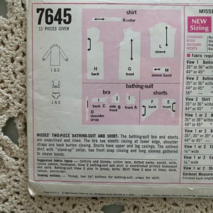 Simplicity Pattern #7645 (1968) Misses' Two-piece Bathing-suit and ...