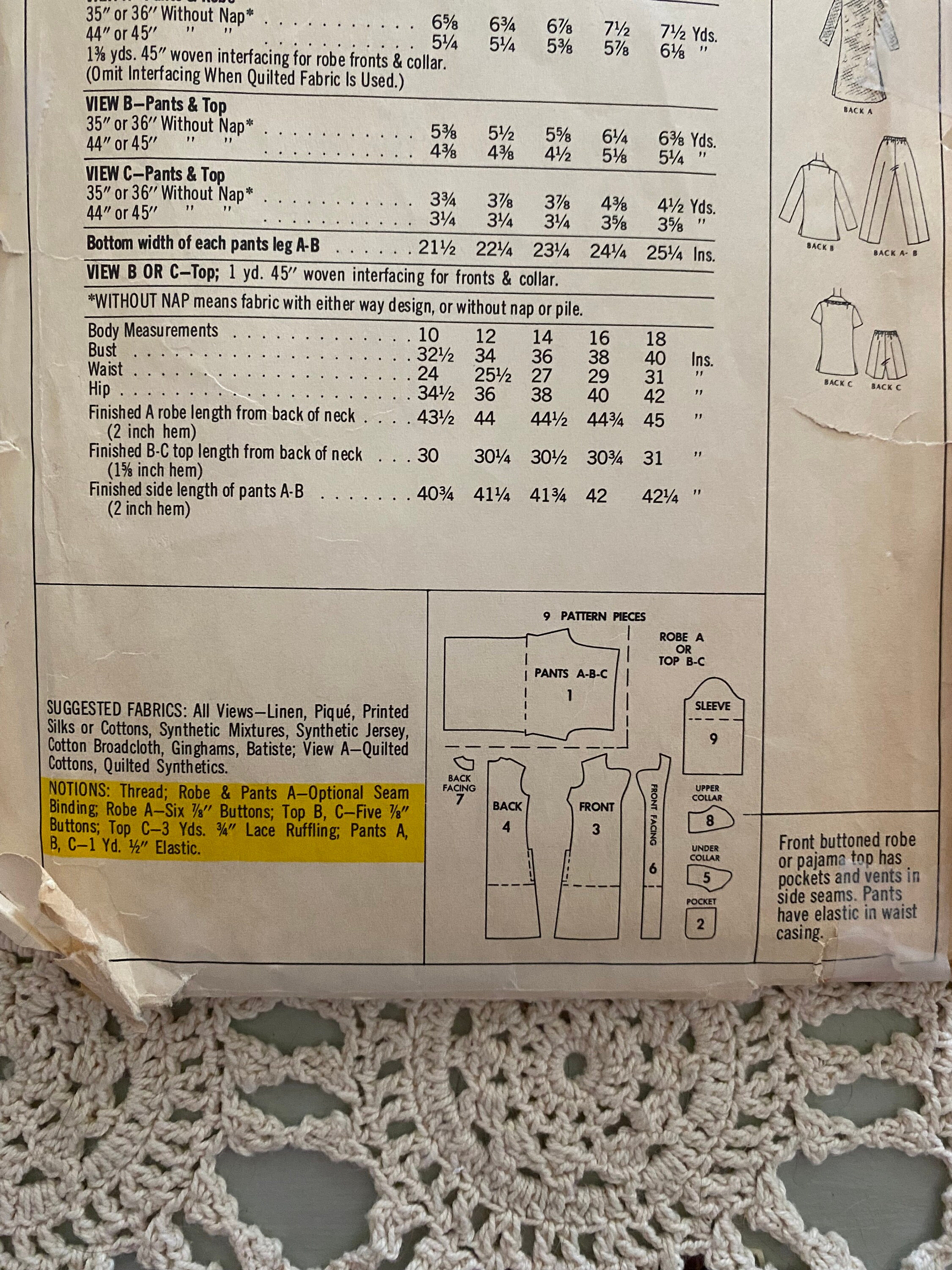 Mccall's Pattern 2560 1970 Misses' Lounge or Pajama Set - Etsy