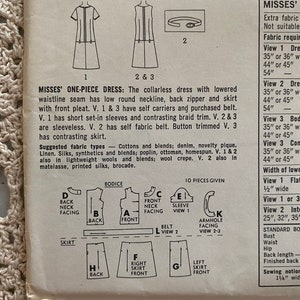 Simplicity Pattern 7078 (1967) Misses' One-piece Dress UNCUT - Etsy