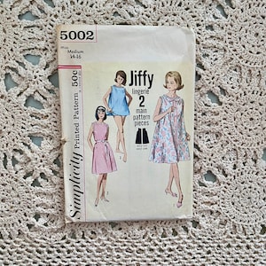 Simplicity Pattern #5002 (1963) Misses' Jiffy Shift-nightgown, Top and ...