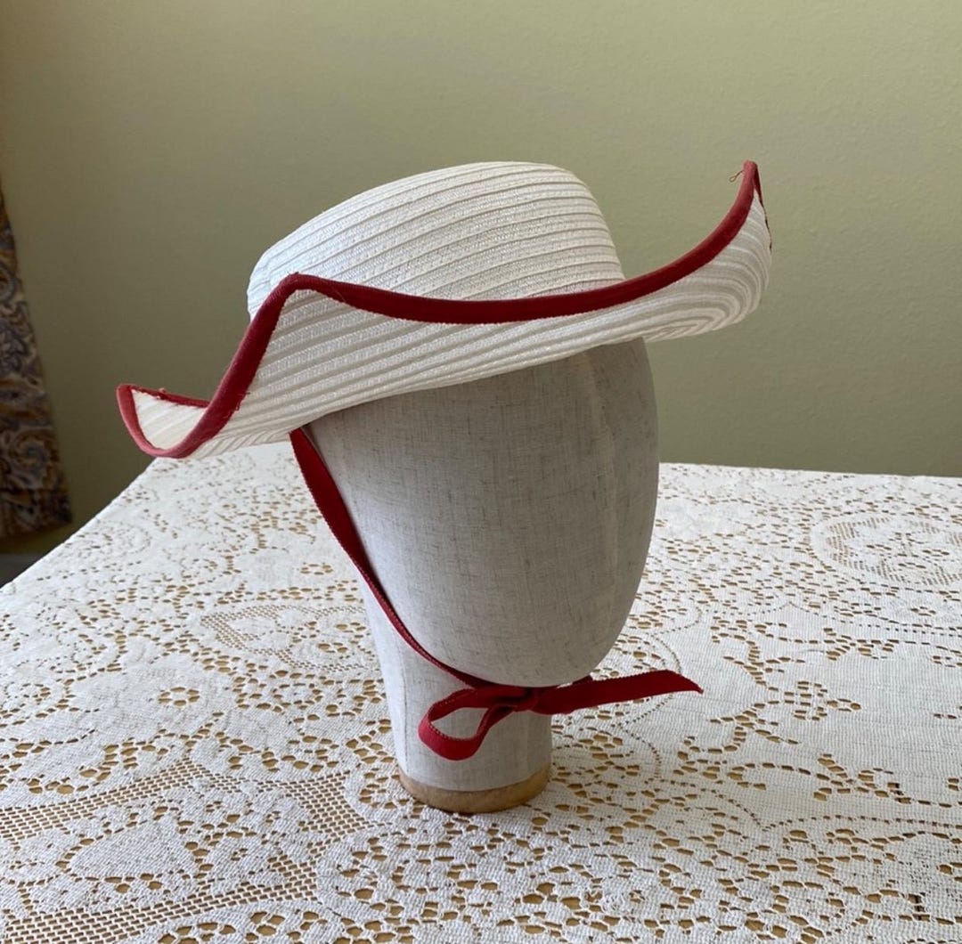 Union Made White Square Hat With Ties - Etsy