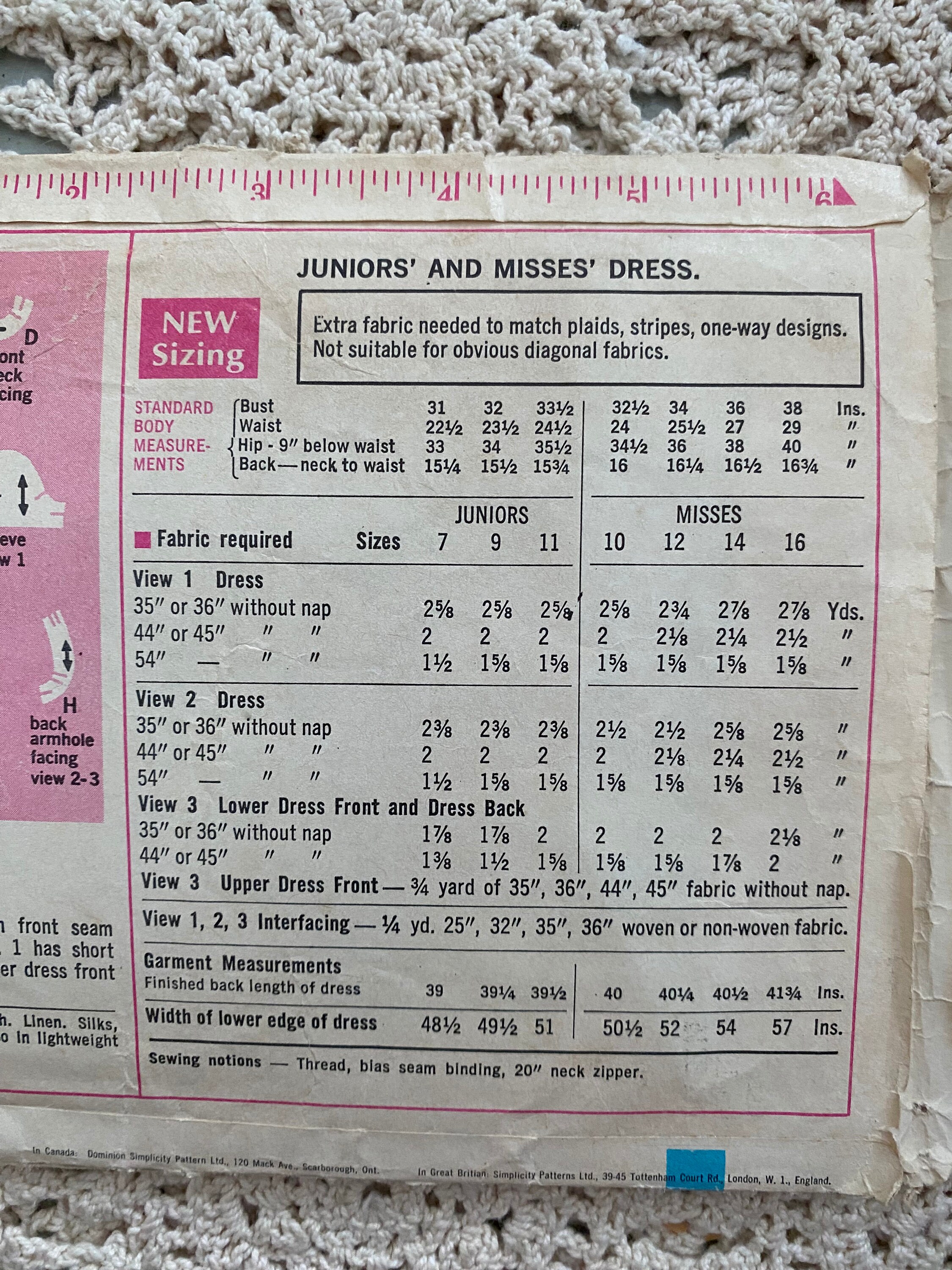 Simplicity Pattern #7535 (1968) Juniors' and Misses' Dress - Etsy