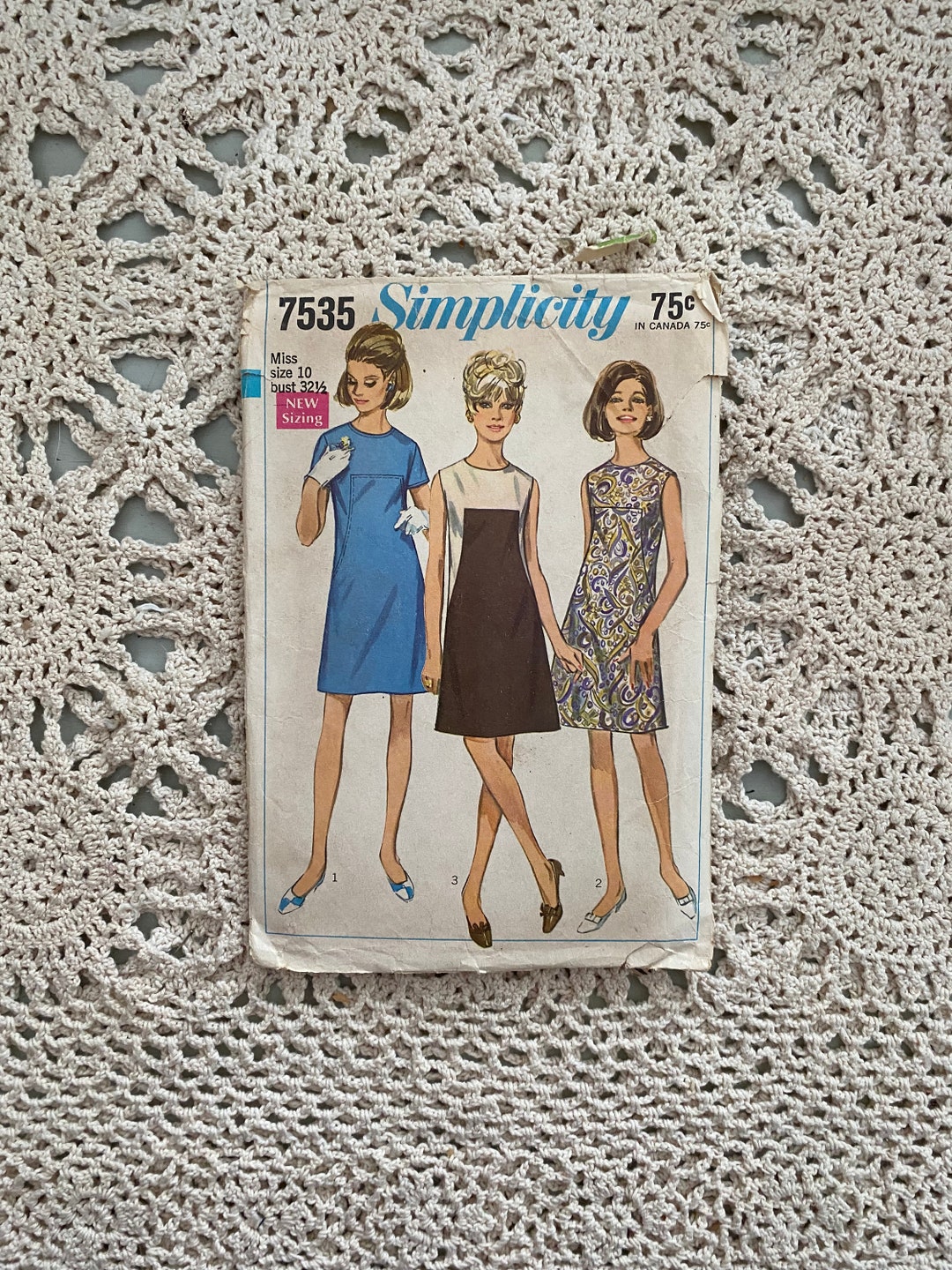 Simplicity Pattern #7535 (1968) Juniors' and Misses' Dress - Etsy