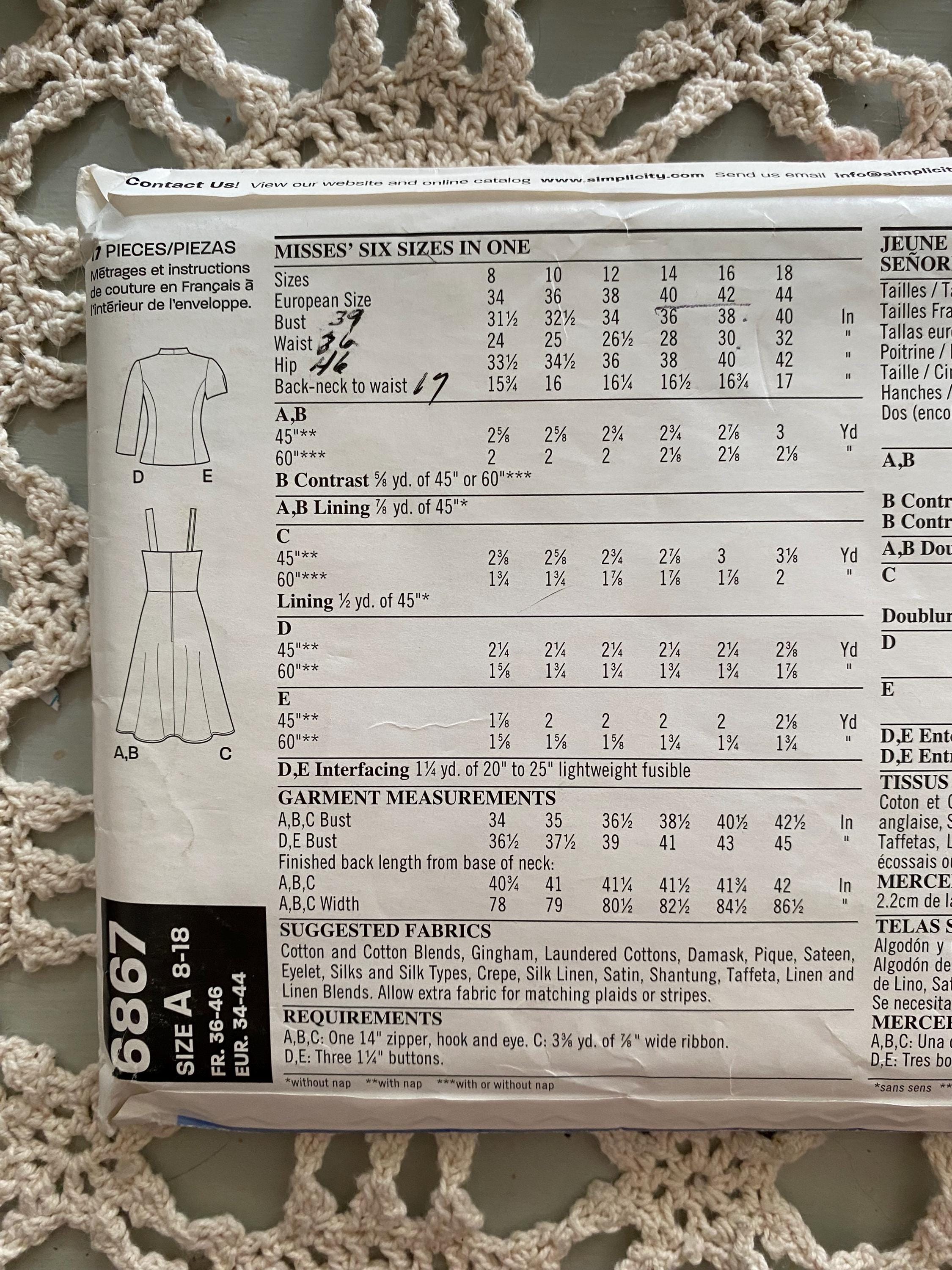 New Look Pattern #0624 Misses Six Sizes in One Dress and Jacket UNCUT ...