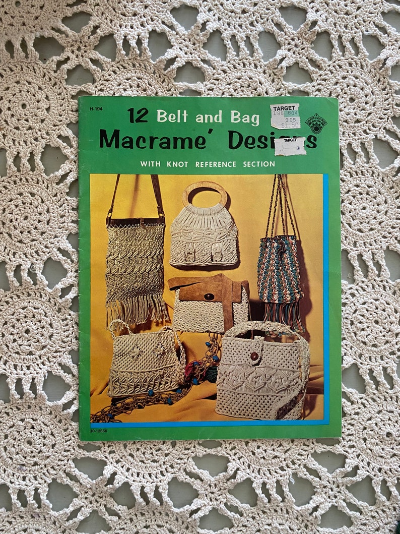 12 Belt and Bag Macrame Designs With Knot Reference Section 1971 - Etsy