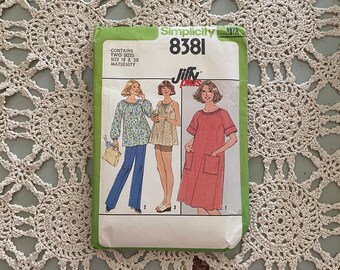 Vintage Simplicity 8381 Sewing Pattern, Maternity Jiffy Plus Dress or ...