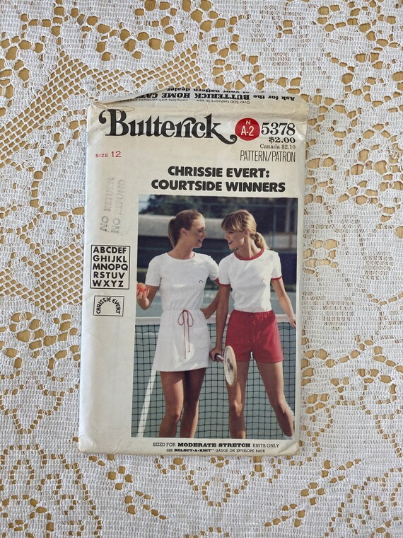 Butterick Pattern 5378 1978 Misses' Tennis Dress - Etsy