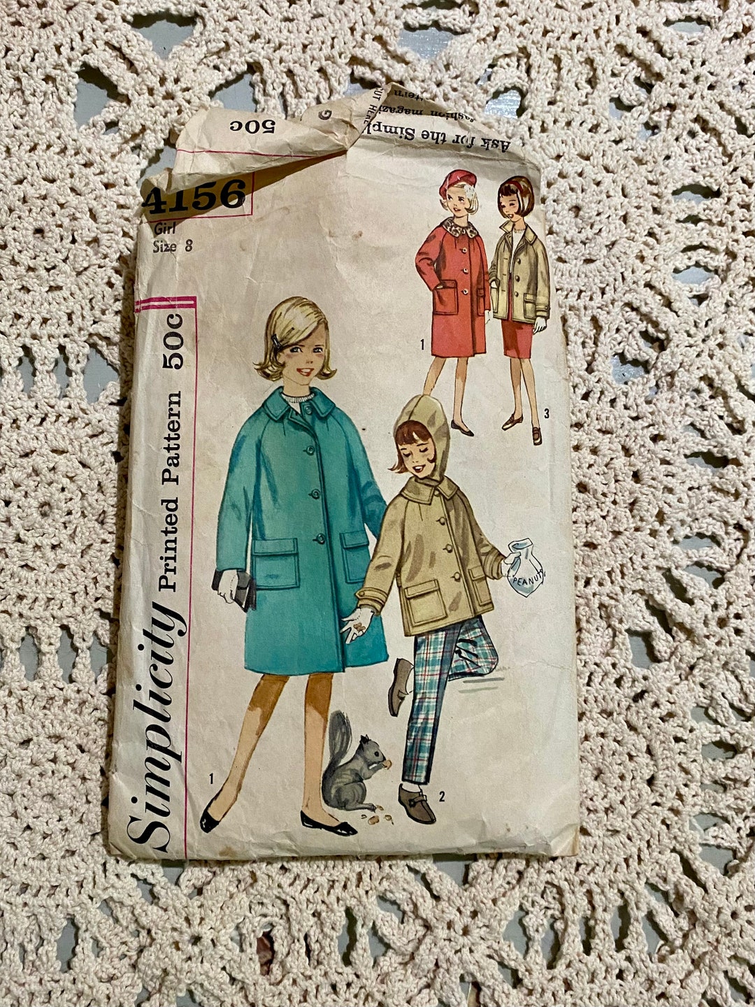 Simplicity Pattern #4156 (1961) Girls' Coat in Two Lengths and ...