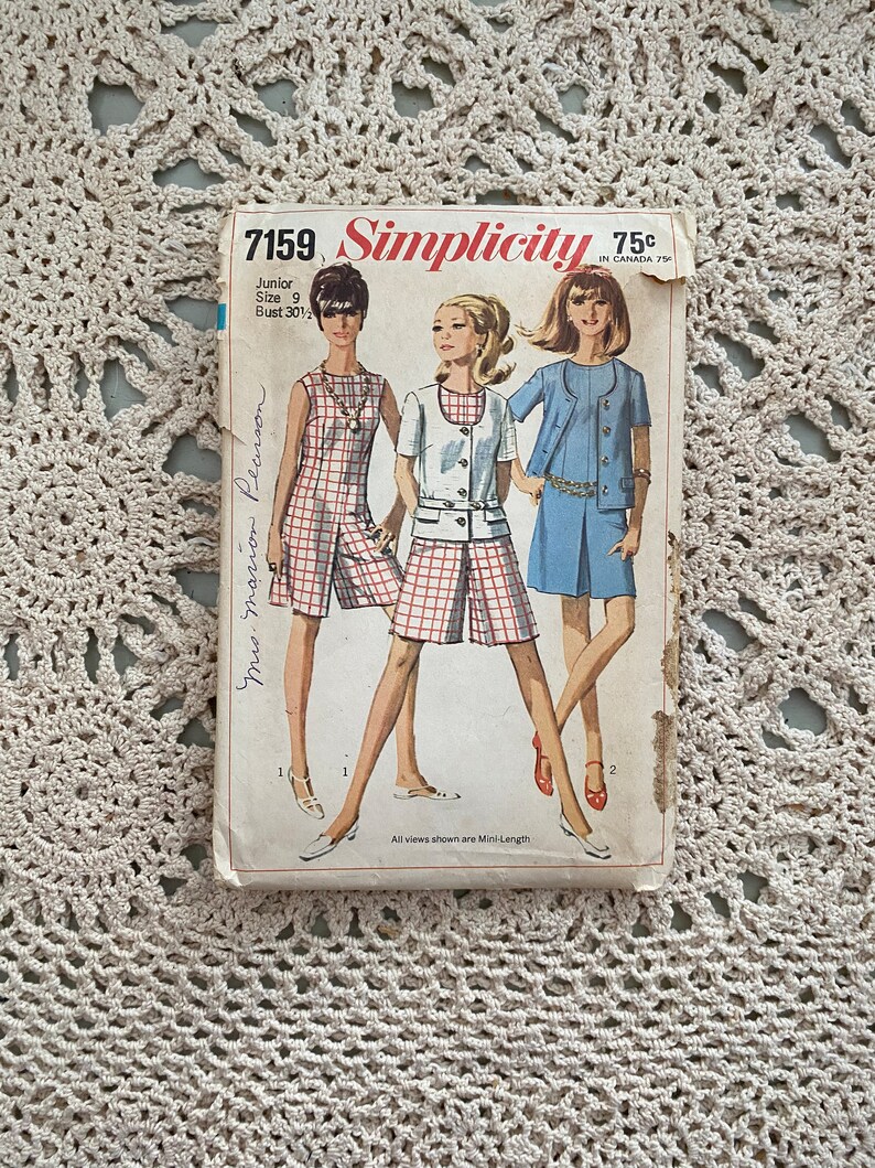 Simplicity Pattern 7159 1967 Juniors' and Misses' Culotte-dress and ...