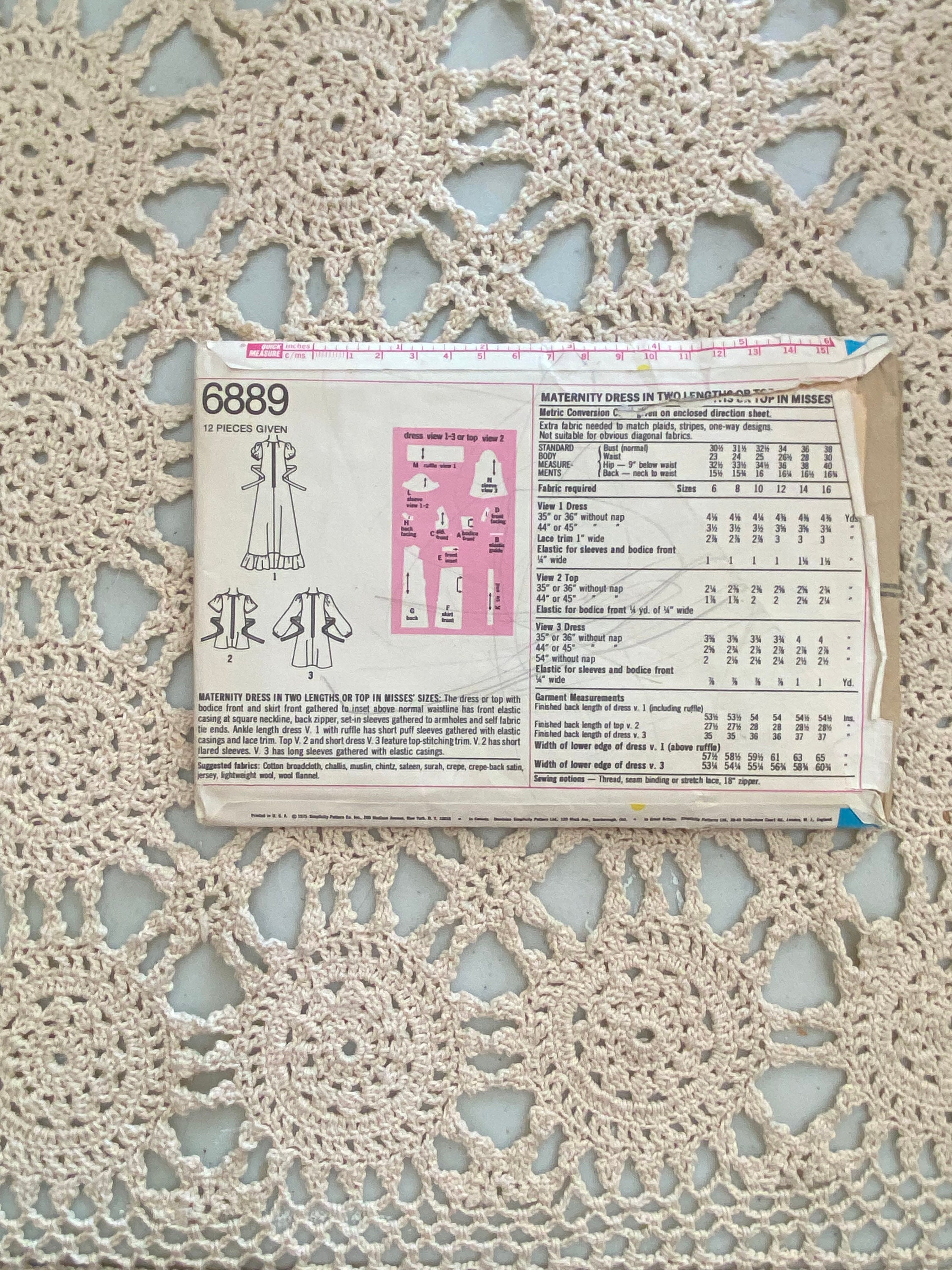 Simplicity Pattern 6889 1975 Misses Maternity Dress in 2 - Etsy