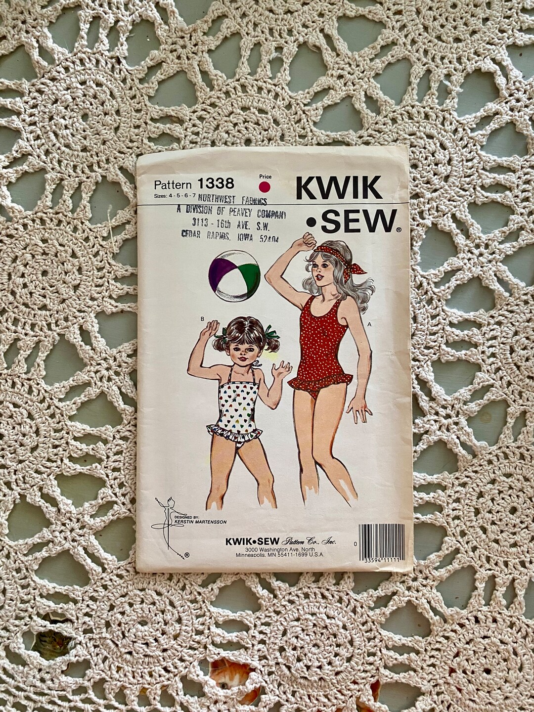 Kwik Sew Pattern 1338 1984 Girls' Swimsuit - Etsy