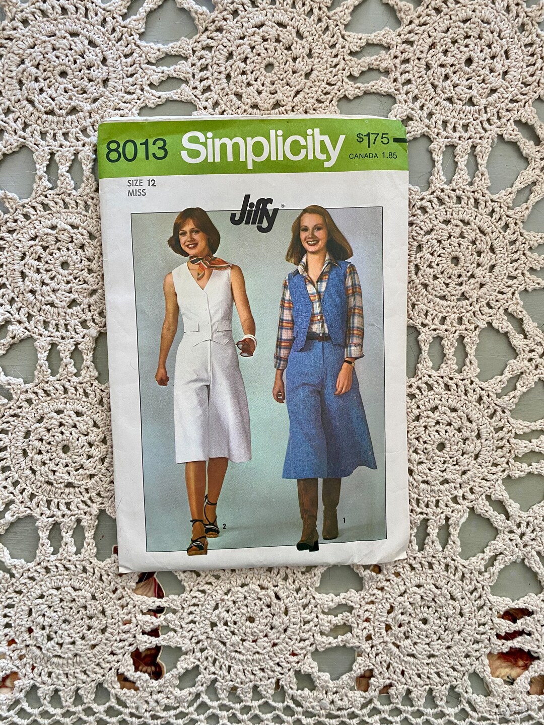 Simplicity Pattern #8013 (1977) Misses' Jiffy Pantskirt in Two Lengths ...