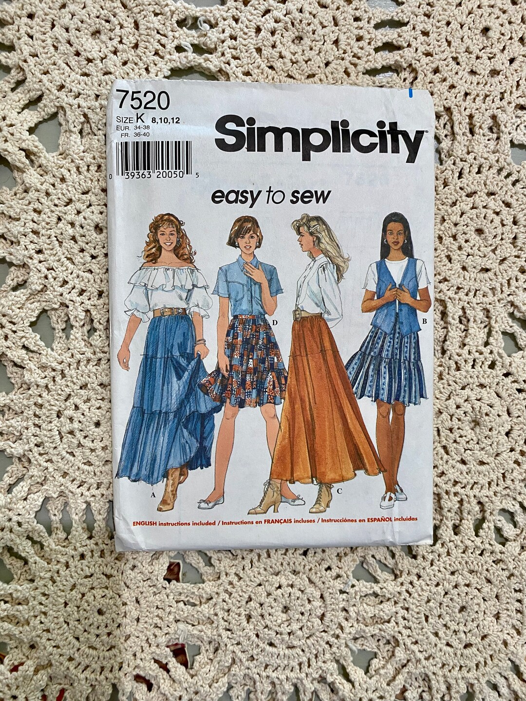 Simplicity Pattern #7520 (1997) Misses Skirts UNCUT - Etsy