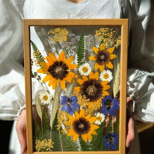 Original Artwork - Real Flower in Frame, Botanical Art, Large Pressed ...