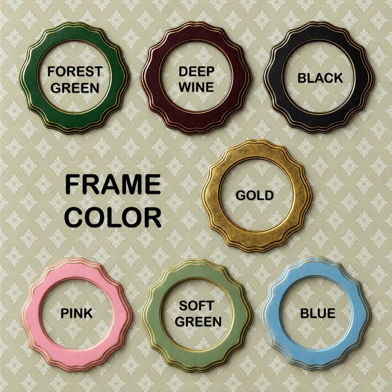 Original Round Photo Frame, Small Picture Frames - Frame Color Choice ...