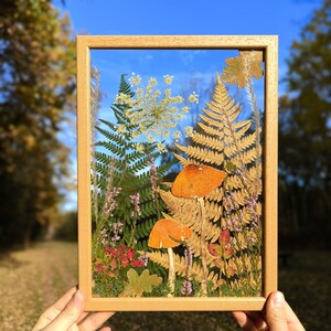 Botanical Art in Wooden Frame, Large Pressed Flower Frame, Hanging ...