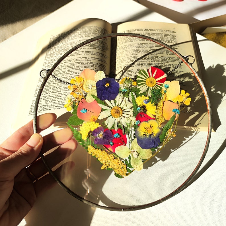 Large Pressed Flower Frame Wall Decor Botanical Art Pressed - Etsy