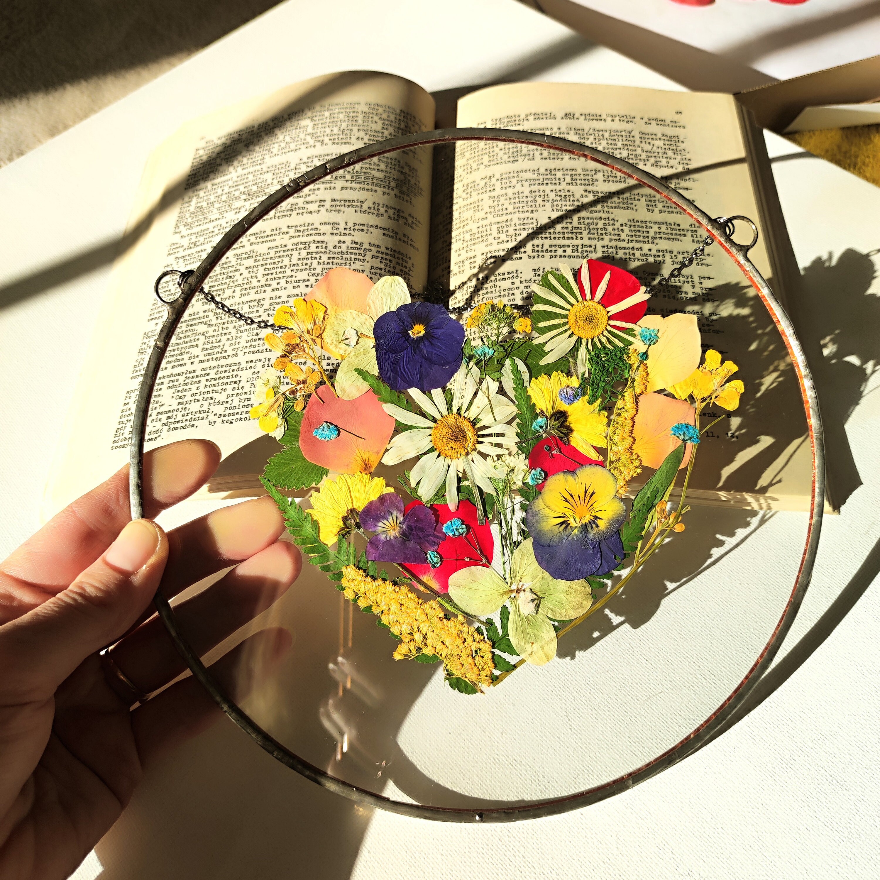 Large Pressed Flower Frame Wall Decor Botanical Art Pressed - Etsy