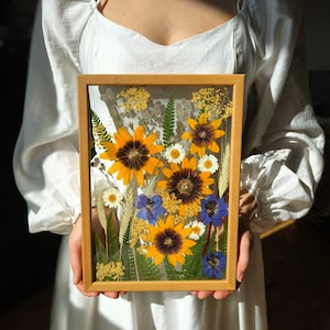 Original Artwork - Real Flower in Frame, Botanical Art, Large Pressed ...
