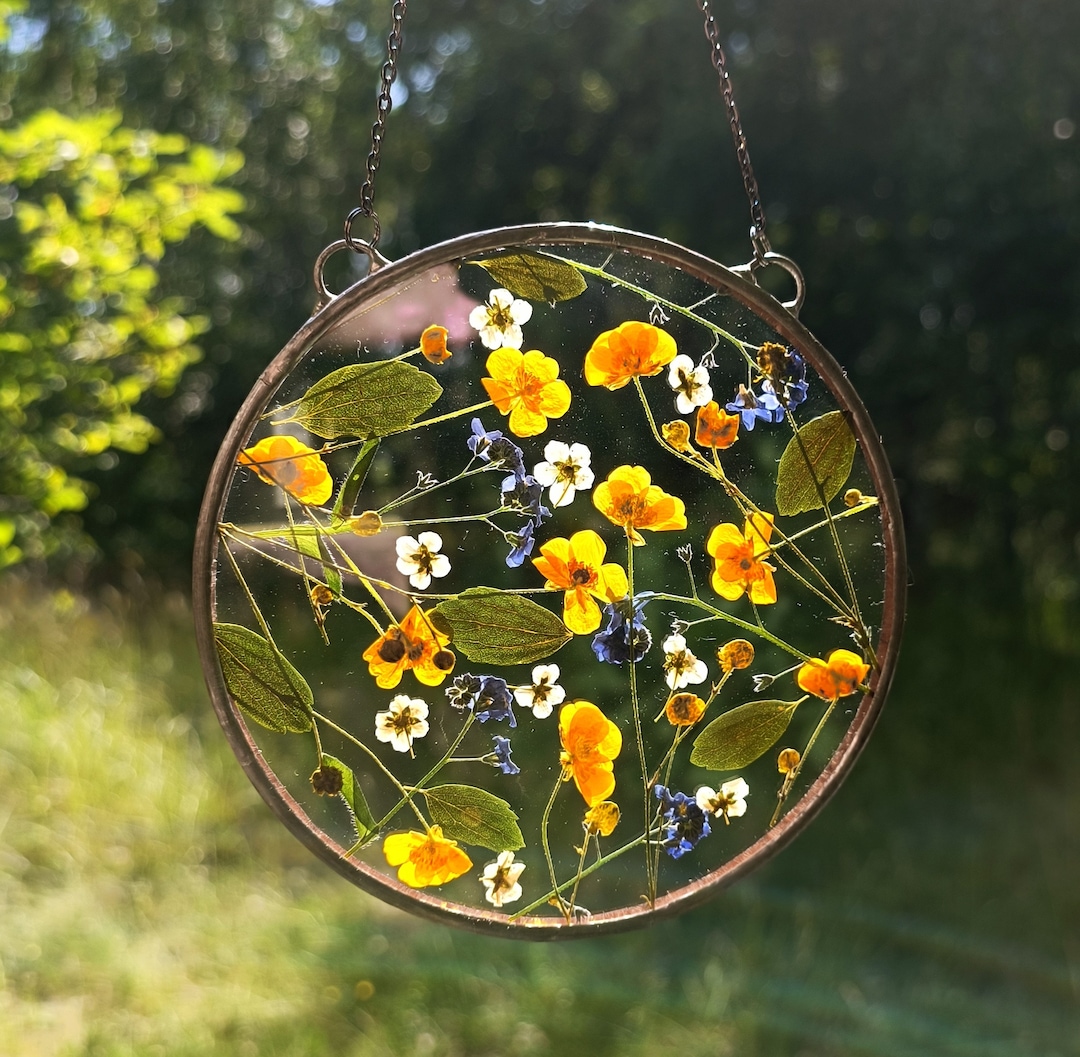 Suncatcher, Pressed Flower Art, Botanical Home Decor, Original Gift, 1 ...