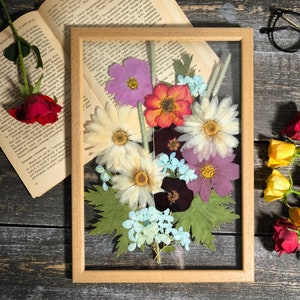 Original Artwork Real Flower in Frame, Botanical Art, Large Pressed ...