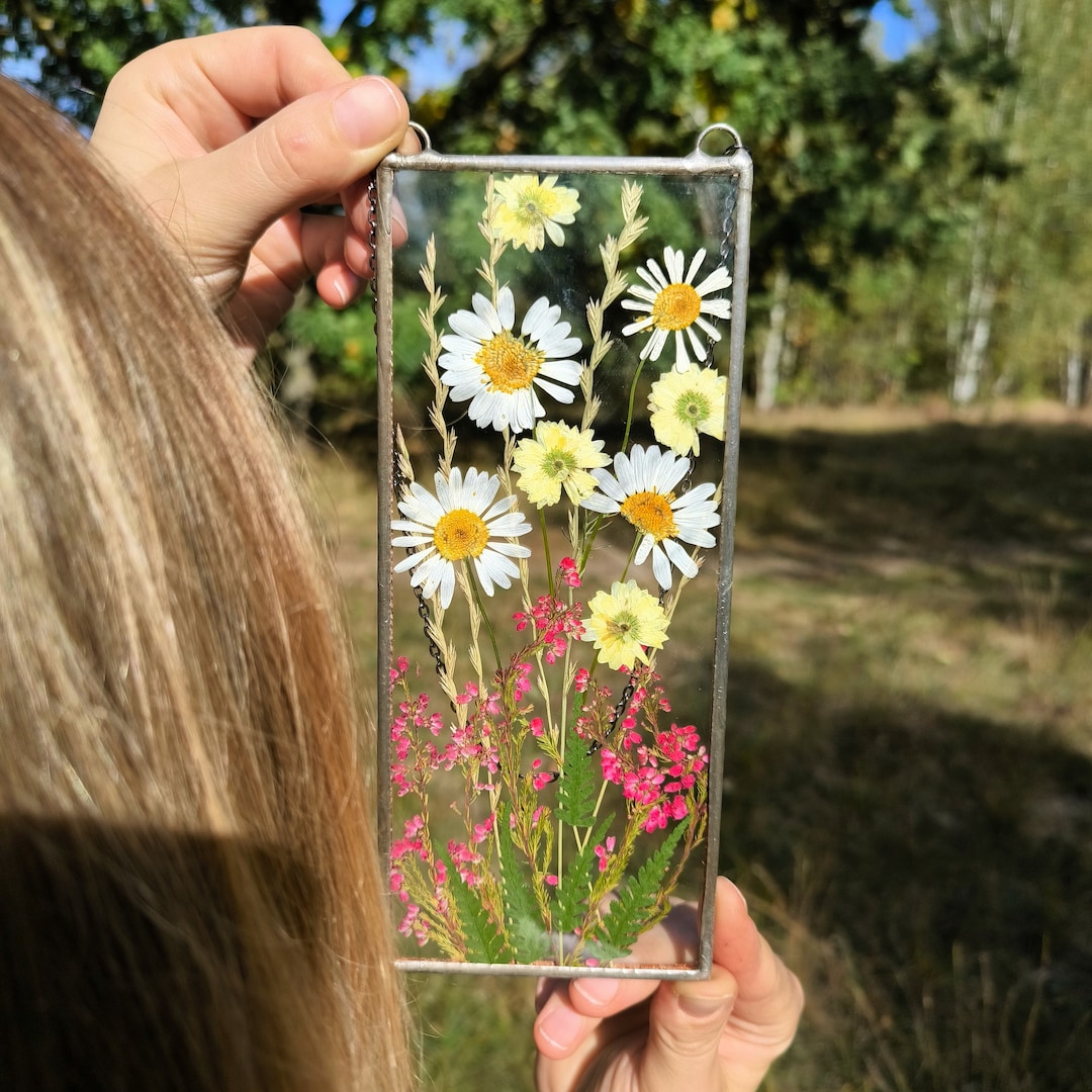 Pressed Flower Gift, Dried Flower Art, Botanical Pressed Flower Frame ...