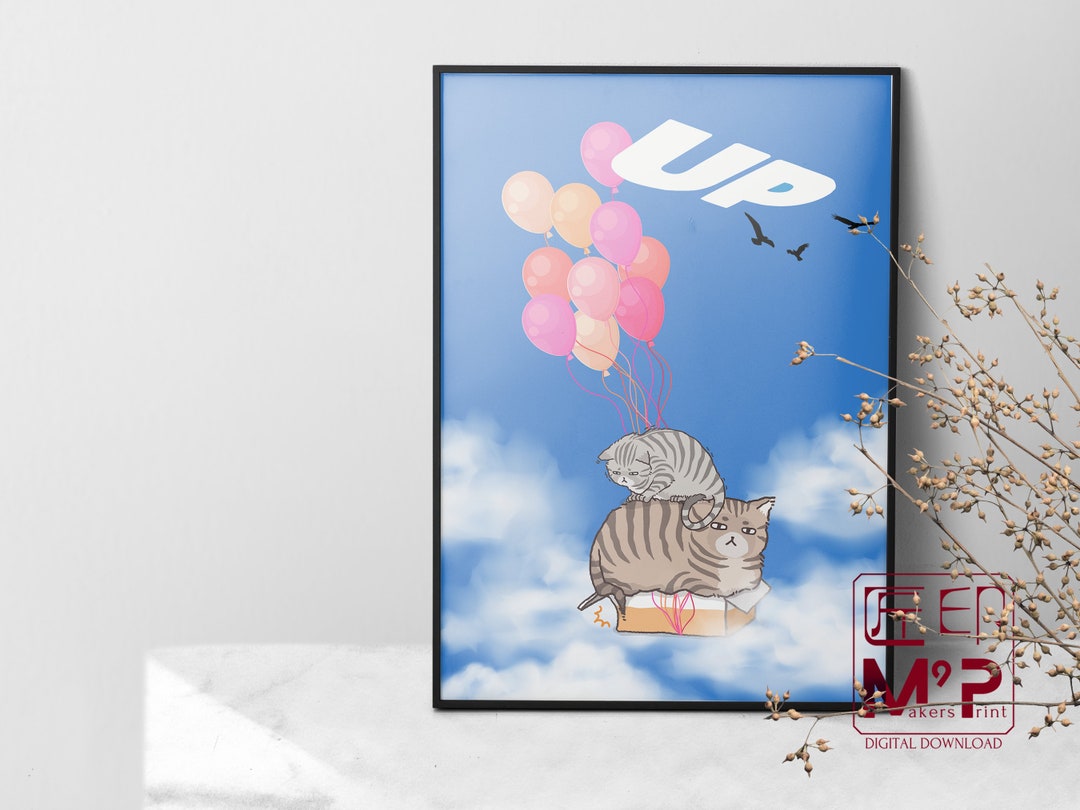 Flying Tabby Cat Art Print: Movie Parody Poster (digital Download ...