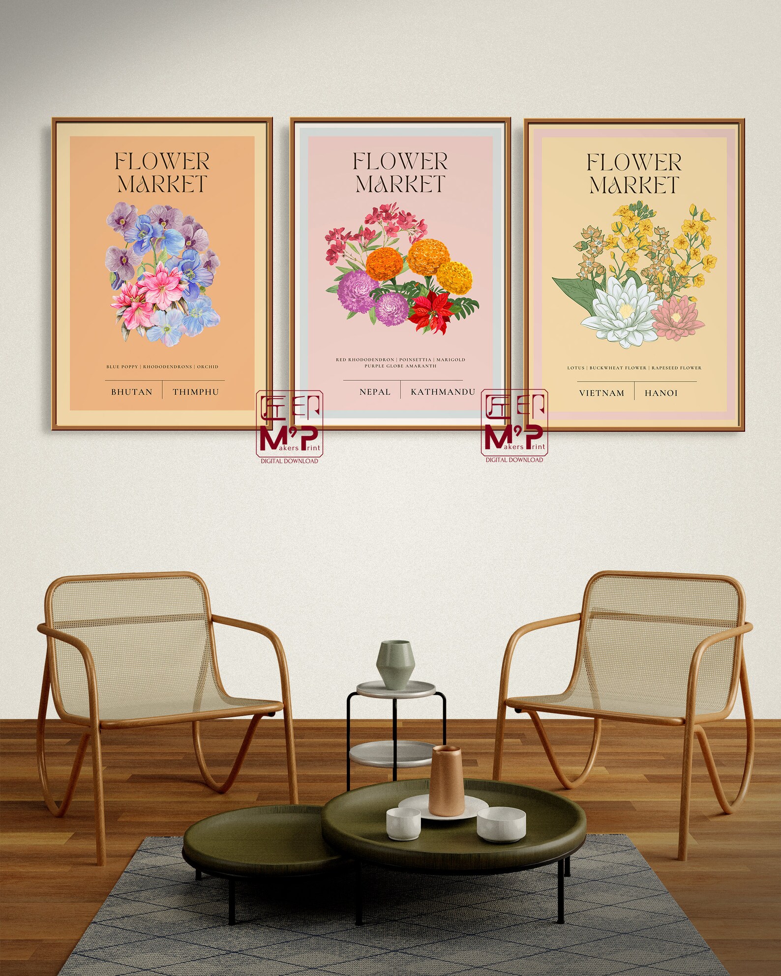 Kathmandu Flower Market Print: Nepal Botanical Art (digital Download ...
