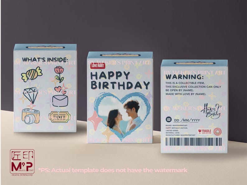 DIY Birthday Blind Box Template: Printable Mystery Gift Bag (digital ...