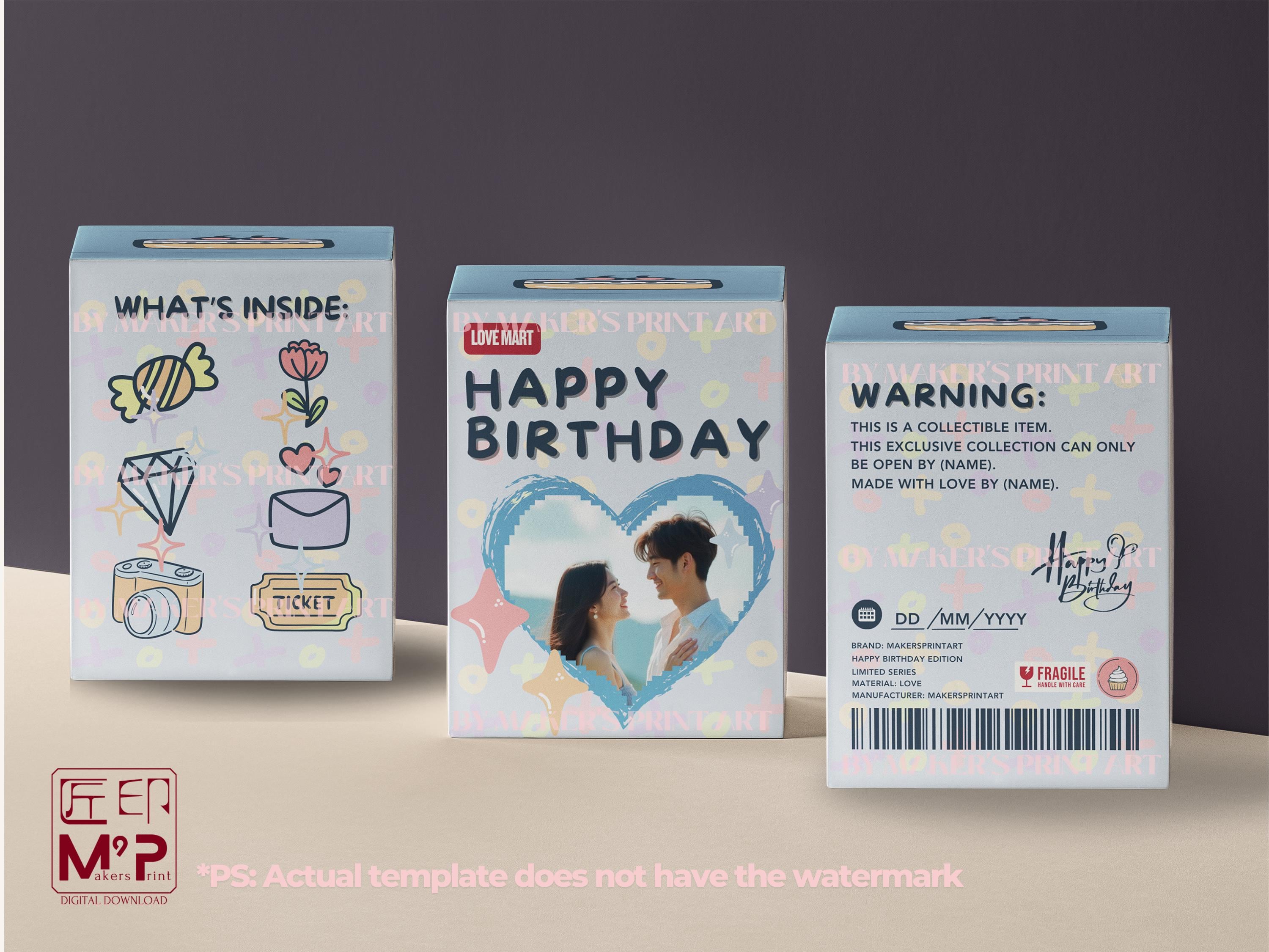 DIY Birthday Blind Box Template: Printable Mystery Gift Bag (digital ...
